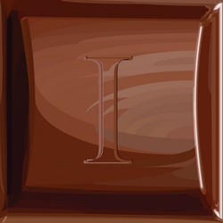 One letter of chocolate alphabet Royalty Free Vector Image