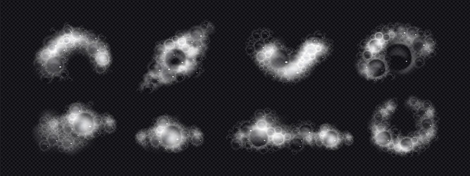 Realistic set of bath foam splashes Royalty Free Vector