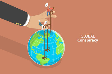 Puppet government isometric concept Royalty Free Vector