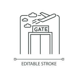 Fly gate icon outline airport flight Royalty Free Vector