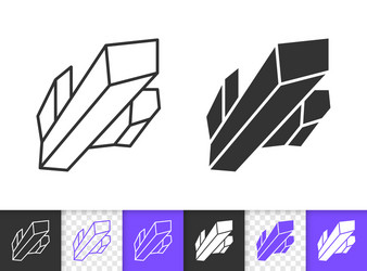 Diamond gem jewel gemstone line icon set Vector Image