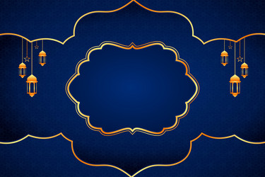 Free ramadan blue background Royalty Free Vector Image