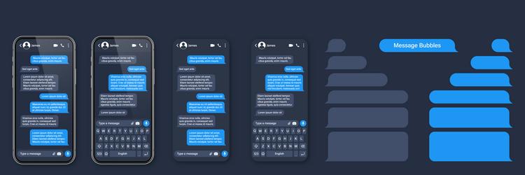 Realistic smartphone with messaging app blank sms Vector Image