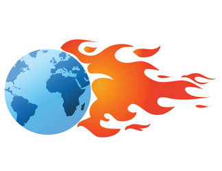 World with flames Royalty Free Vector Image - VectorStock