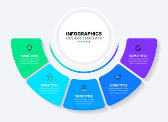 Infographic template with 5 options Royalty Free Vector