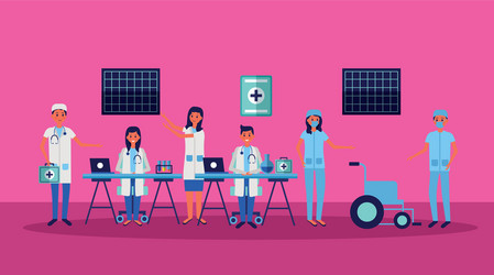 Medical people staff Royalty Free Vector Image