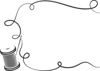 Needle and thread to sew silhouette Royalty Free Vector