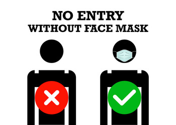 No entry without face mask or wear a mask icon Vector Image
