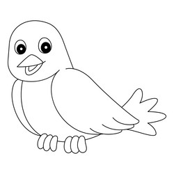 Spring bird house isolated coloring page for kids Vector Image