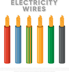 Electric wires single core and multicore set Vector Image