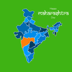 Happy maharashtra day greeting card design Vector Image