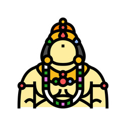 Vithoba god indian color icon Royalty Free Vector Image