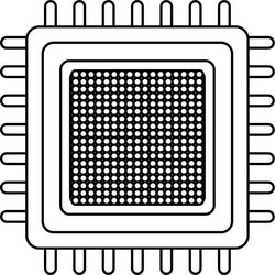 Microchip cartoon icon black and white Royalty Free Vector
