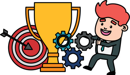 Businessman trophy target Royalty Free Vector Image