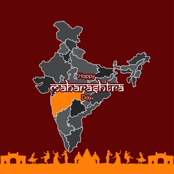Happy maharashtra day greeting card design Vector Image