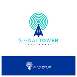 Signal tower logo design template Royalty Free Vector Image