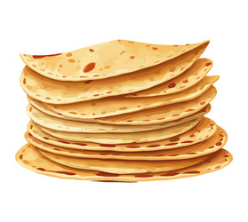 Stack of homemade pita bread Royalty Free Vector Image