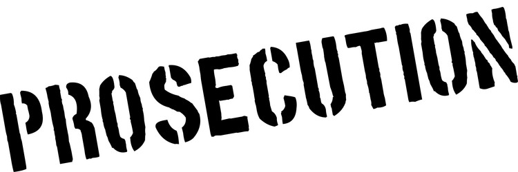 Prosecution black rubber stamp on white Royalty Free Vector