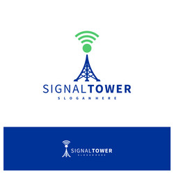 Signal tower logo design template Royalty Free Vector Image