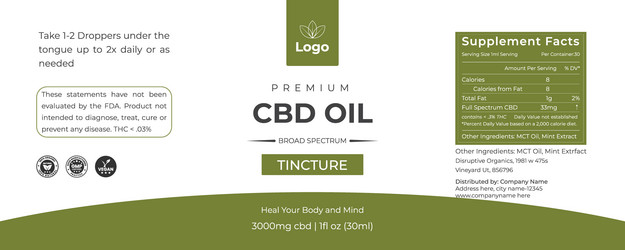 Cbd box design template for label design Vector Image