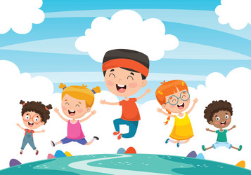 Children playing Royalty Free Vector Image - VectorStock
