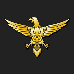 Golden flying eagle logo icon Royalty Free Vector Image