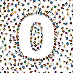 Large group of people in number 0 zero form Vector Image
