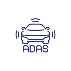 Advanced driver-assistance system icon Royalty Free Vector