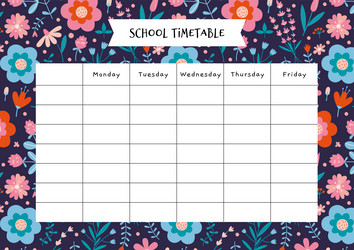 Class Timetable Clipart