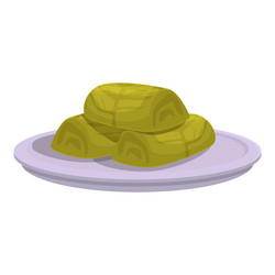 Dolma leaf icon cartoon dinner food Royalty Free Vector