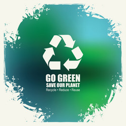 Go green recycle reduce reuse eco poster concept Vector Image