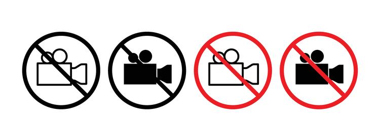 No recording icon set camera Royalty Free Vector Image