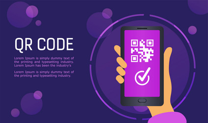 Flat identification card and qr code Royalty Free Vector