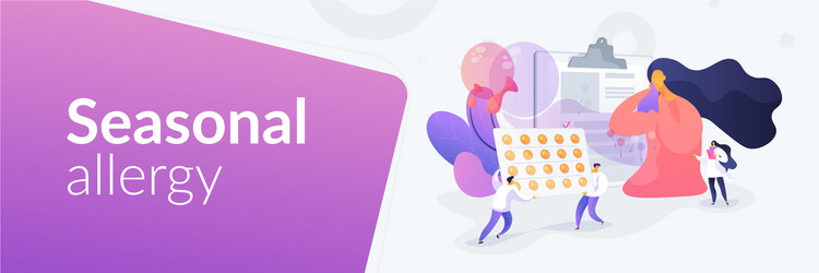Allergic diseases concept banner header Royalty Free Vector