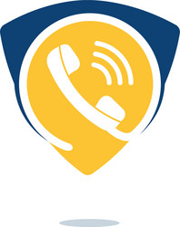 Telephone logo template design Royalty Free Vector Image