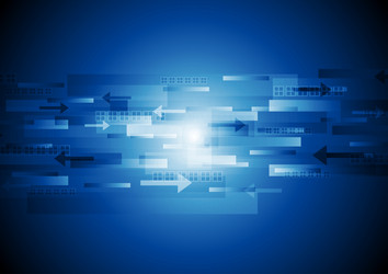 Blue arrow tech background Royalty Free Vector Image