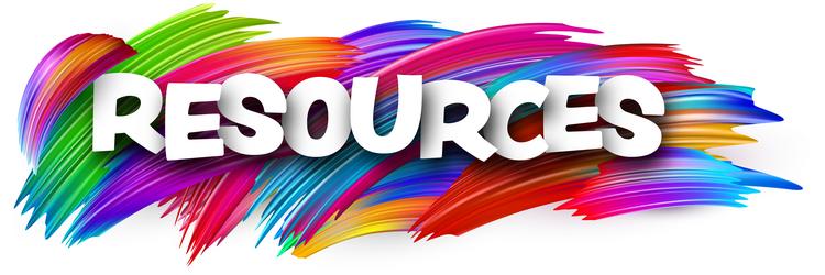 Resources paper word sign with colorful spectrum Vector Image