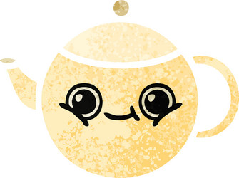 Retro style cartoon tea pot Royalty Free Vector Image