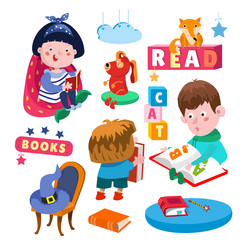 Set of cartoon characters for parade scene in city