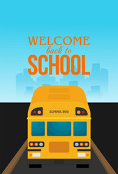 Flat school building for back Royalty Free Vector Image