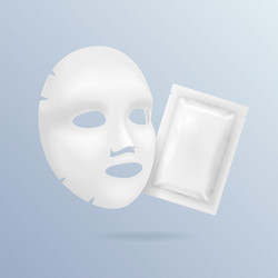 Facial sheet mask isolated on blue background Vector Image