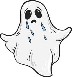 Sad ghost on white background Royalty Free Vector Image