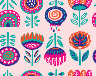 Finnish inspired seamless folk art pattern Vector Image
