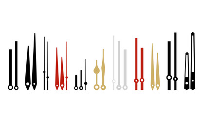 Black clock hands isolated on white background Vector Image