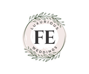 Fe initials letter wedding monogram logos Vector Image
