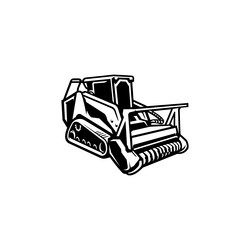 Forestry mulching machine isolated logo Royalty Free Vector