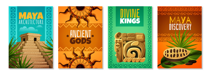 Maya civilization banner Royalty Free Vector Image