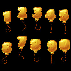 Cartoon balloon number 5 font kids numbers figure Vector Image