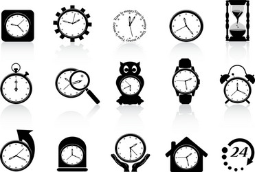 Clock arms linear set Royalty Free Vector Image