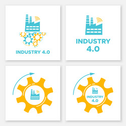 Industry 40 icon set collection of future Vector Image
